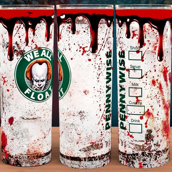 Handmade | Dining | Pennywise It We All Float Coffee Cup Tumbler 2oz ...